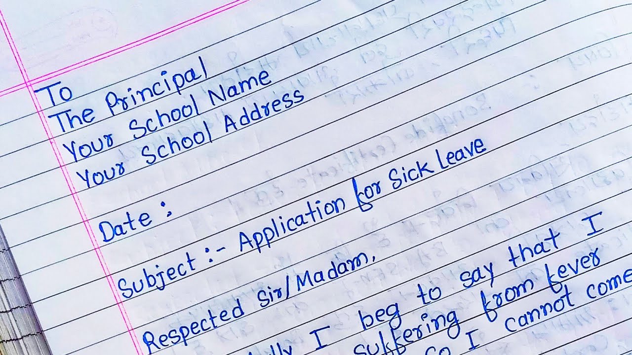 Application for Sick Leave l application for illness to the principal l ...
