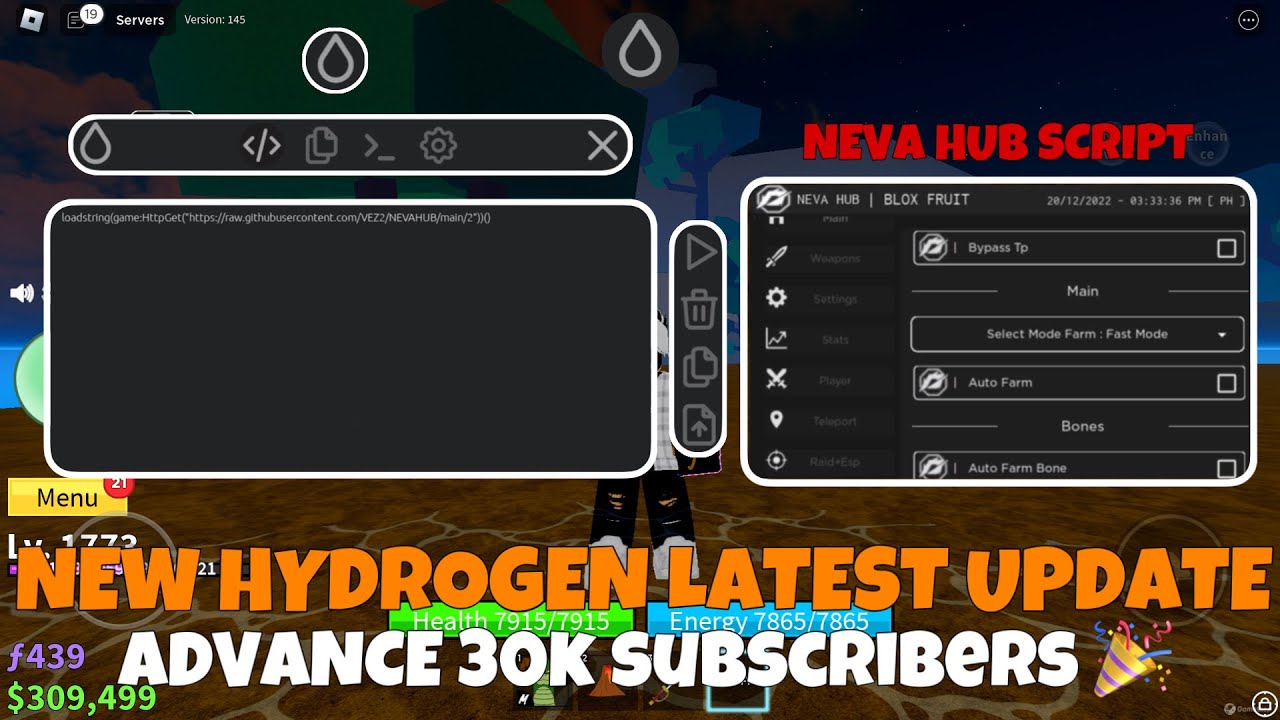 NEW HYDROGEN EXECUTOR LATEST UPDATE & OP SCRIPT (AUTO FARM + FRUIT ...
