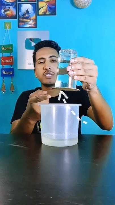 গ্লাস উল্টে দিলেও পানি পড়বে না! | Magic Air Pressure Experiment #experiment #science #shorts ...