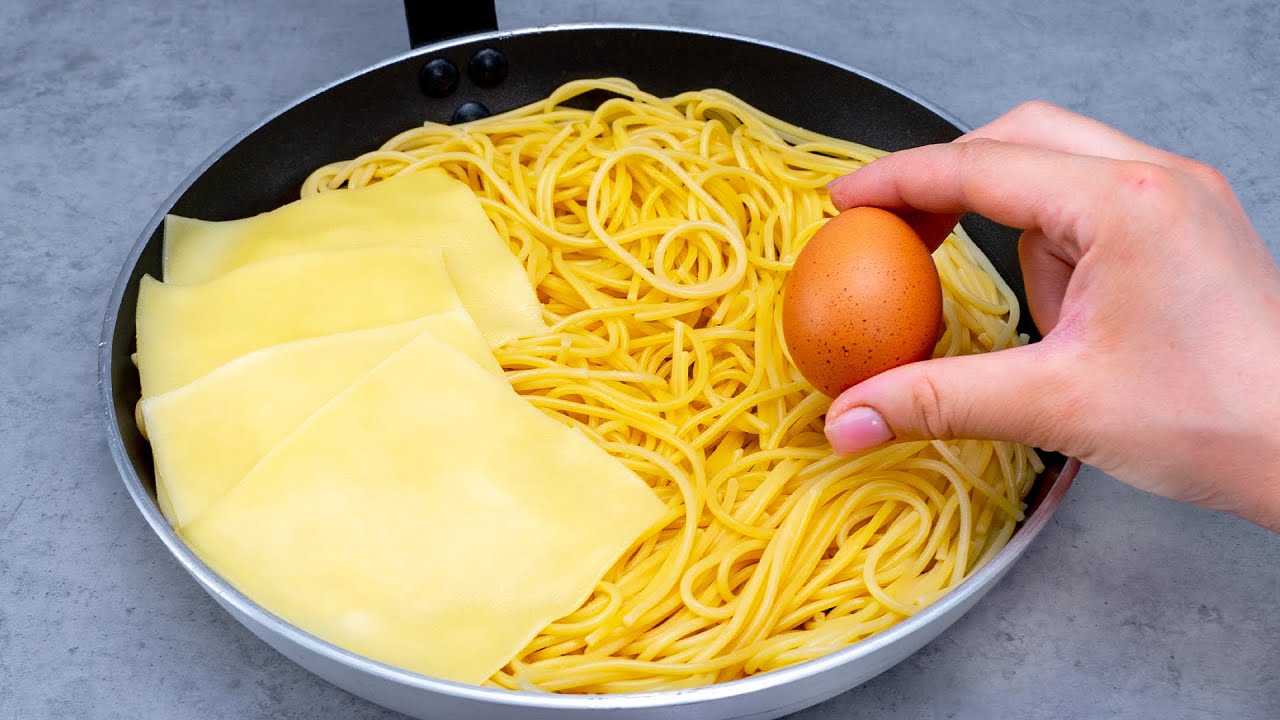 Il me reste des spaghettis d'hier. Tarte à la poêle à l’œuf et fromage ...