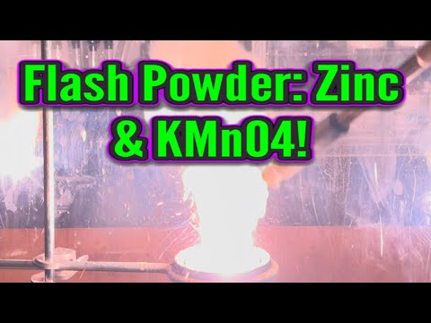 Flash Powder: Zinc & KMnO4 in RamZland!🔥 2KMnO4+3Zn → 3ZnO+K2O+2MnO2 # ...