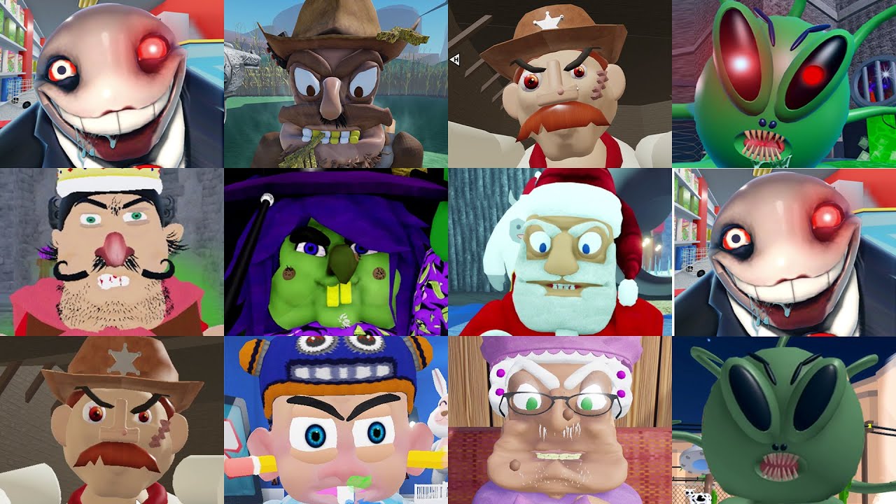 ROBLOX Obby Bosses Escape Evil Grandma, Uncle Billy Farm, Evil Witch ...