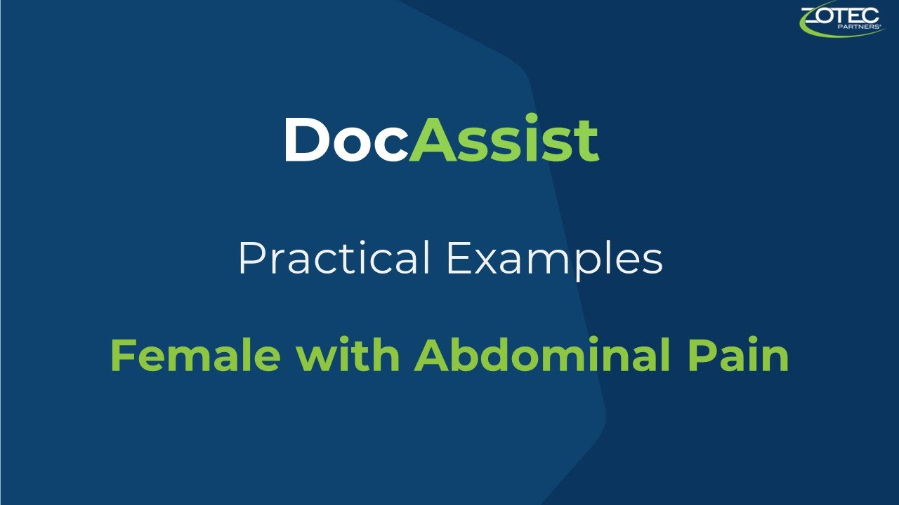 DocAssist - Practical Example #1 - Female with Abdominal Pain - YouTube
