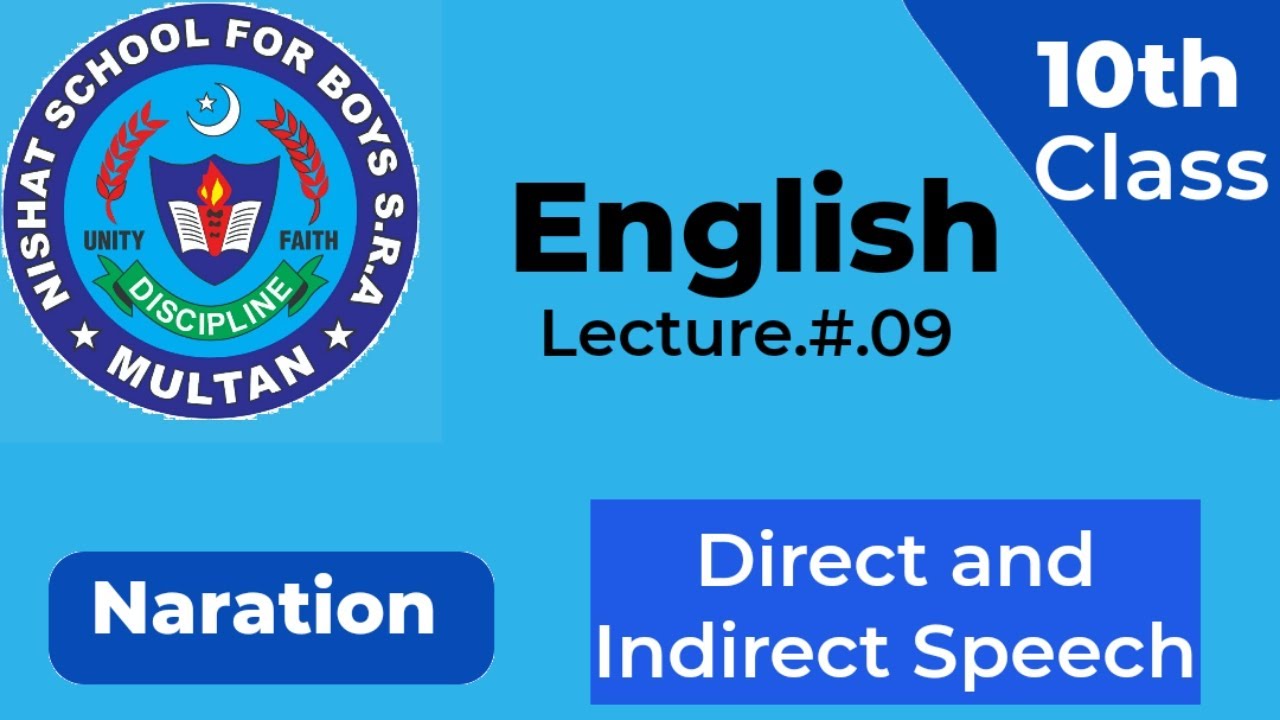 10th Class English Lecture 9 Direct Indirect Speech YouTube 10th Class English Lecture 9 Direct Indirect Speech YouTube