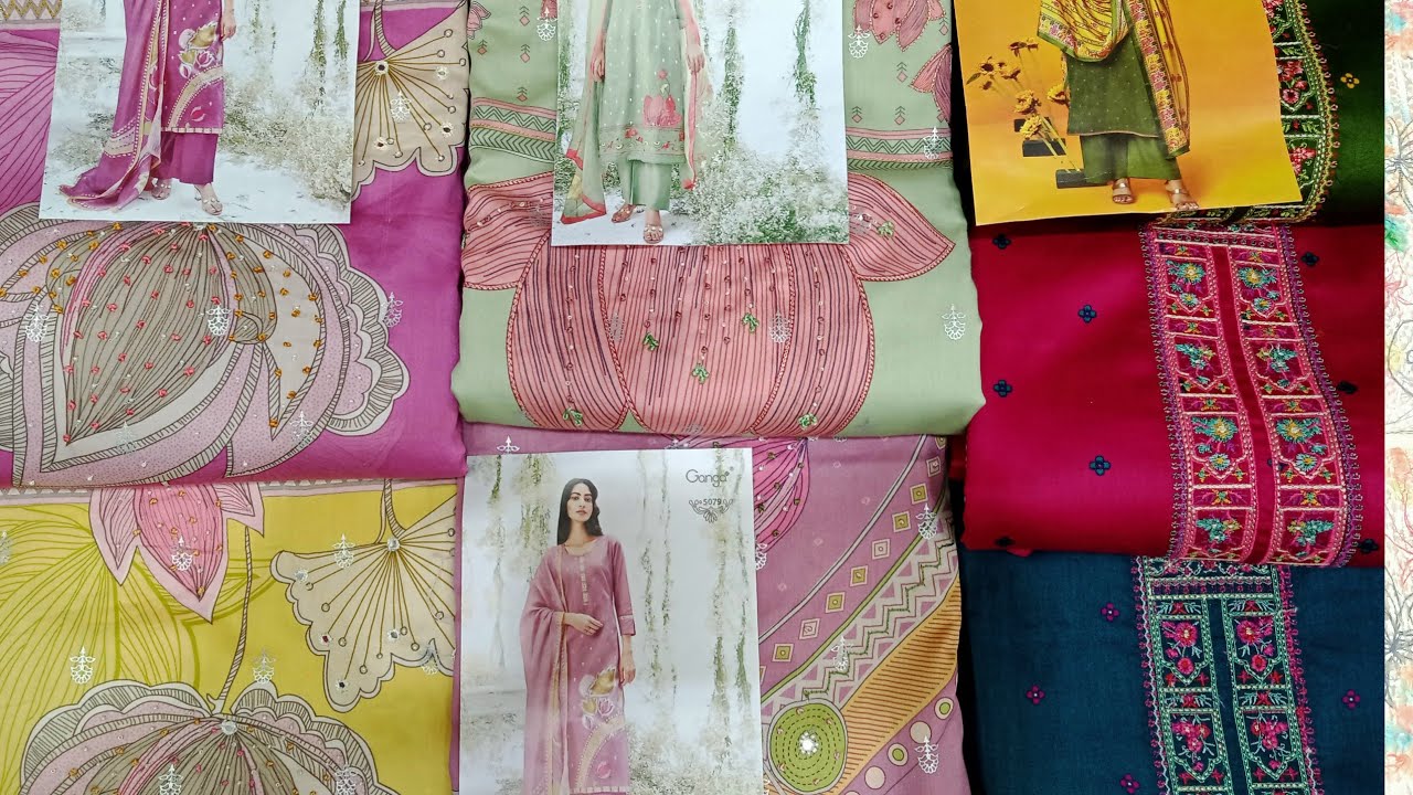 Indian new cotton ganga three piece collection.Ganga three piece ...