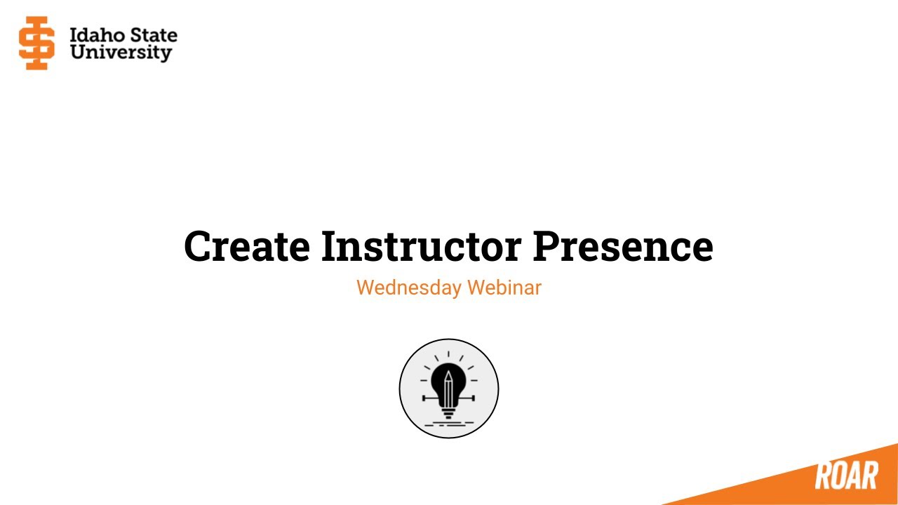Wednesday Webinar: Create Instructor Presence - YouTube