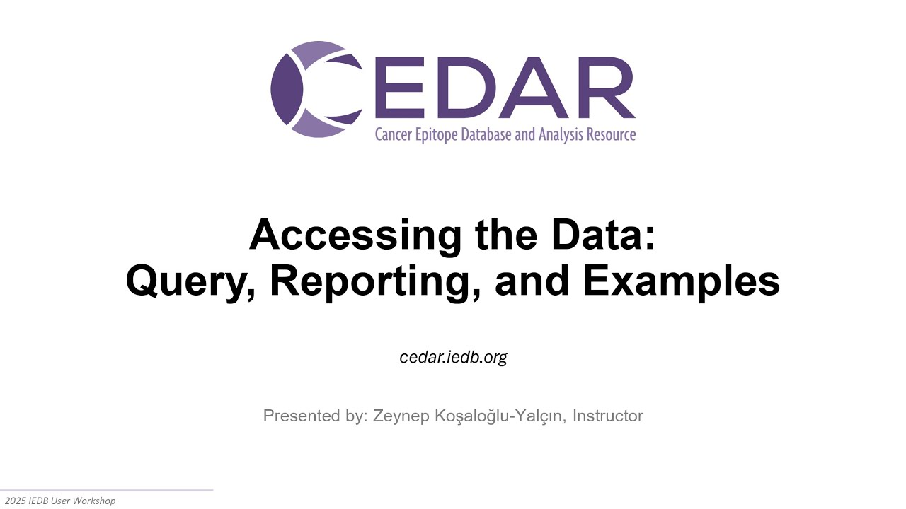 2025 User Workshop – 3.2 – Accessing CEDAR Data: Query, Reporting ...