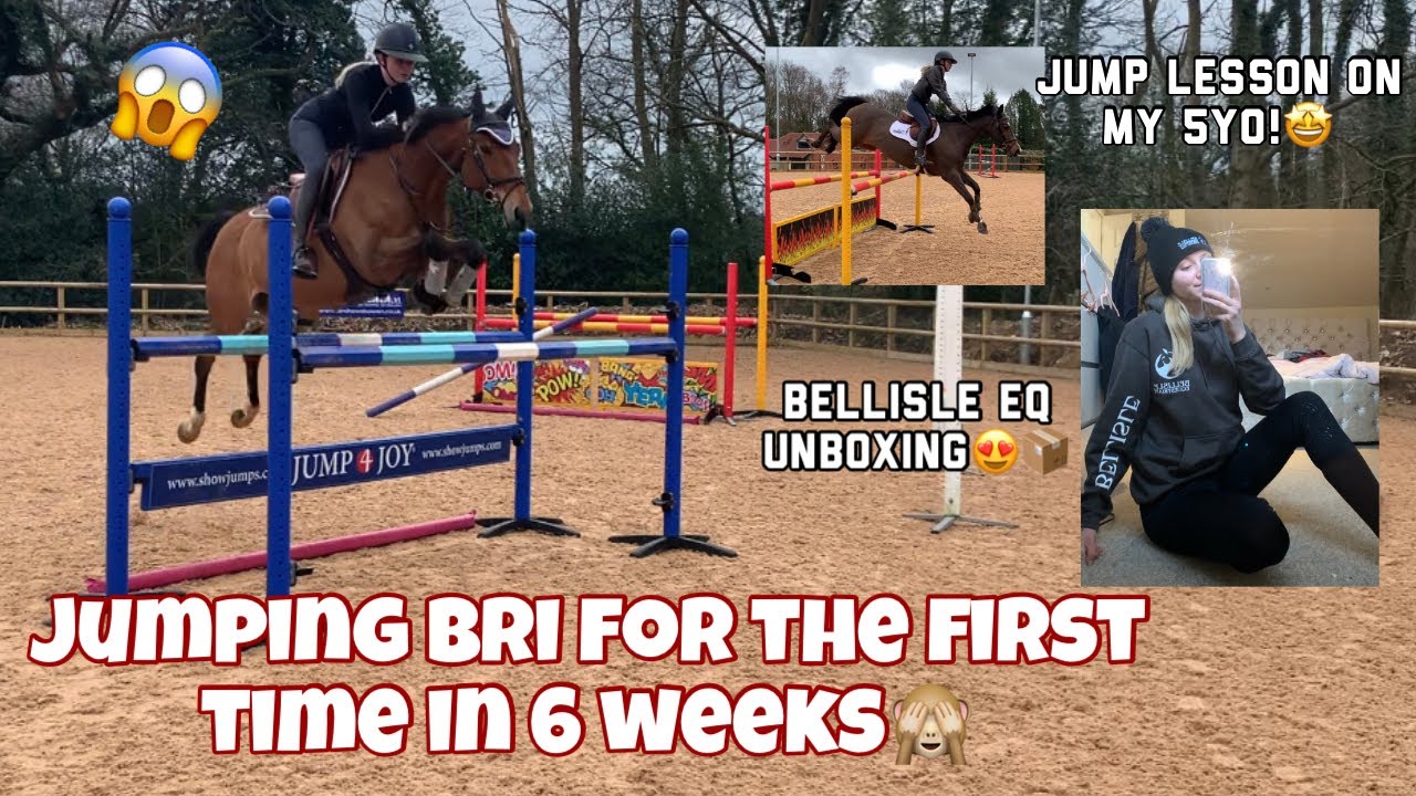 JUMPING MY HORSE FOR THE FIRST TIME IN 6 WEEKS! - Lesson on my 5yo ...