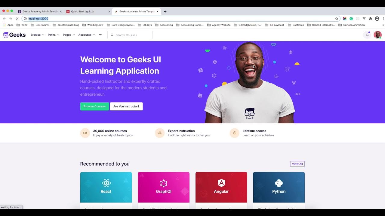 Geeks UI Bootstrap Academy Admin Template - YouTube