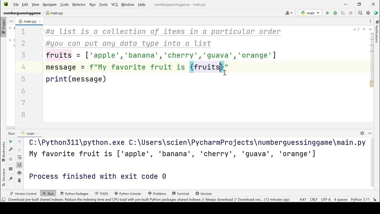 Introducing Lists - #python Crash course part 7 - YouTube