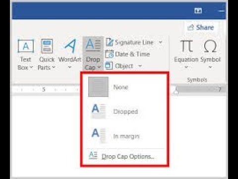 How to Insert a Drop Cap in Ms Word 2007? - YouTube