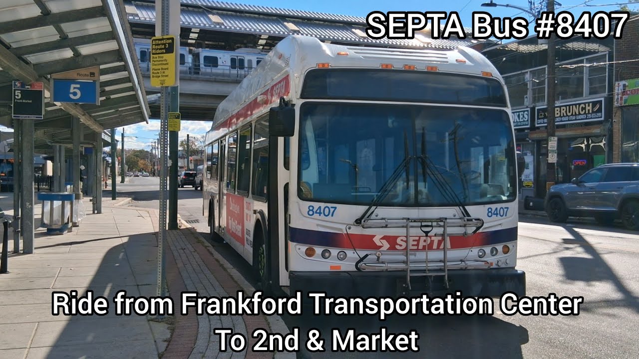 Full ride on SEPTA 2010 new flyer DE40LFR #8407 on route 5 to 2nd ...
