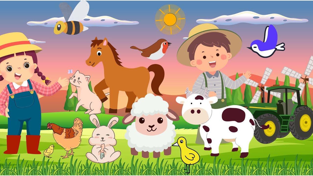Los Animales de la Granja | Canción Infantil para niños | ¡Canta y ...