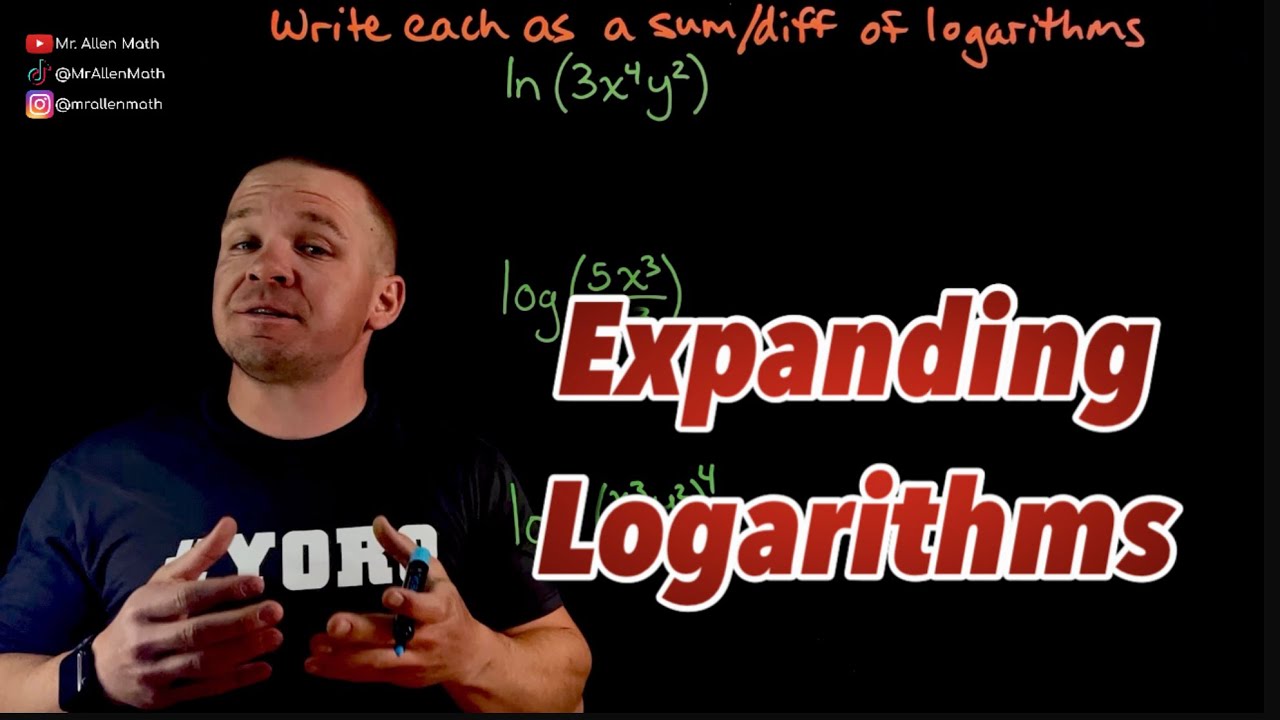 Writing a Logarithm as a Sum/Difference of Logarithms (Expanding ...