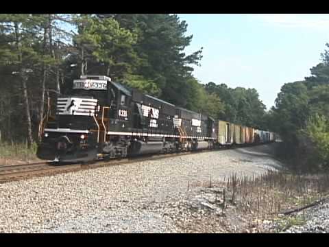 NS SD40E #6336 leads NS #936 at Carbondale, Georgia - 8/4/12 - YouTube
