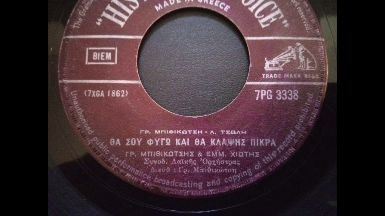 ΜΠΙΘΙΚΩΤΣΗΣ ΓΡΗΓΟΡΗΣ ΘΑ ΣΟΥ ΦΥΓΩ ΚΑΙ ΘΑ ΚΛΑΨΗΣ Μανωλης Χιωτης - YouTube