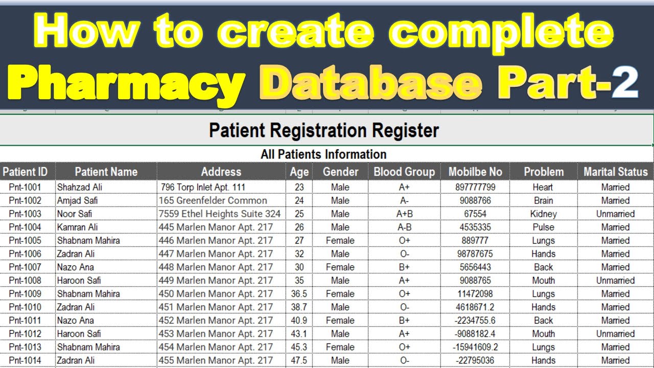 How to create Pharmacy Database in Excel Part 2 | Create Pharmacy ...