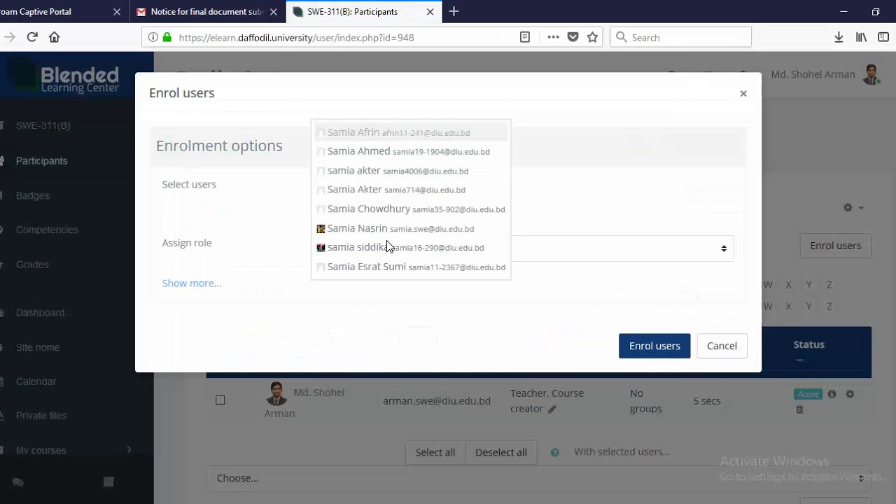 DIU Elearn Course Create & Enrollment key setup - YouTube