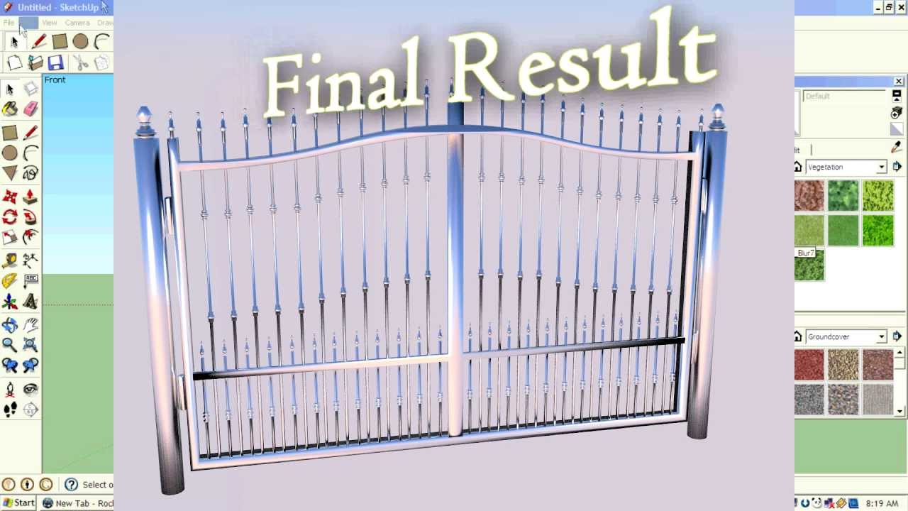 How to make a gate in sketchup-part 1 - YouTube