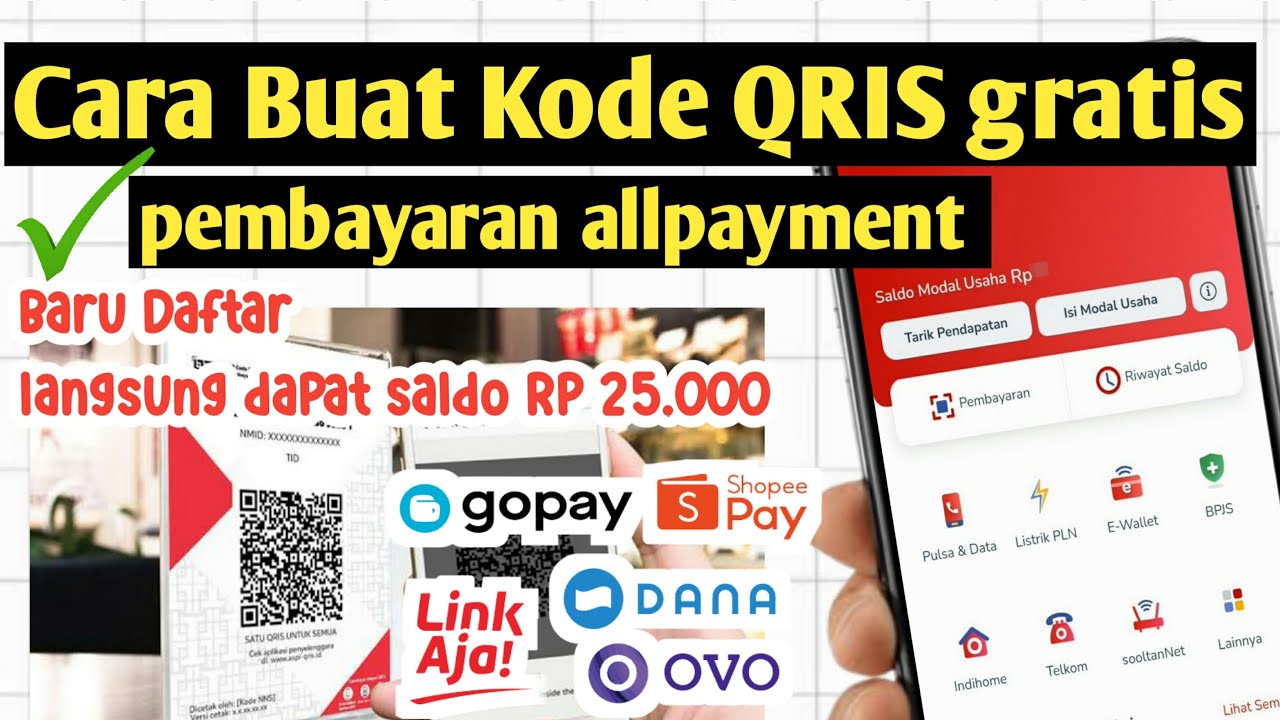 Cara buat kode QRIS gratis dari Hp sehari langsung jadi bebas biaya ...