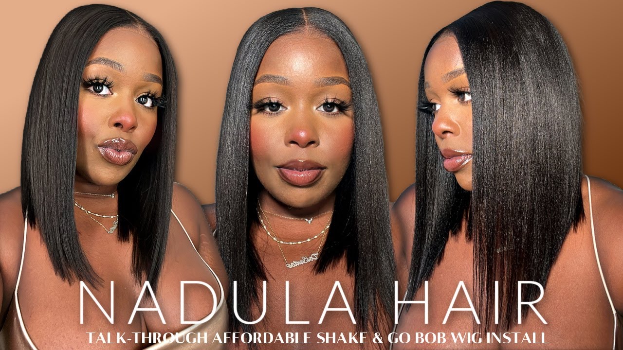 SUPER AFFORDABLE SHAKE & GO YAKI 6*4.5 YAKI CLOSURE BOB WIG! NO GLUE ...