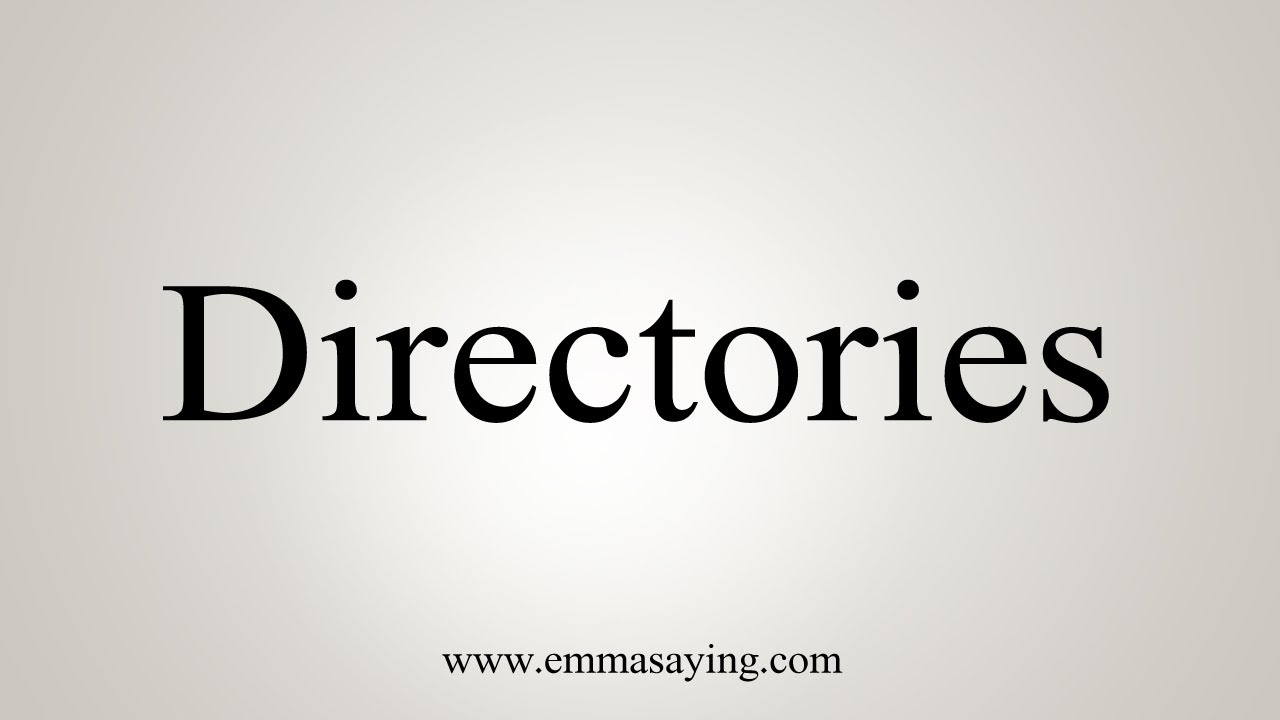 How To Say Directories - YouTube