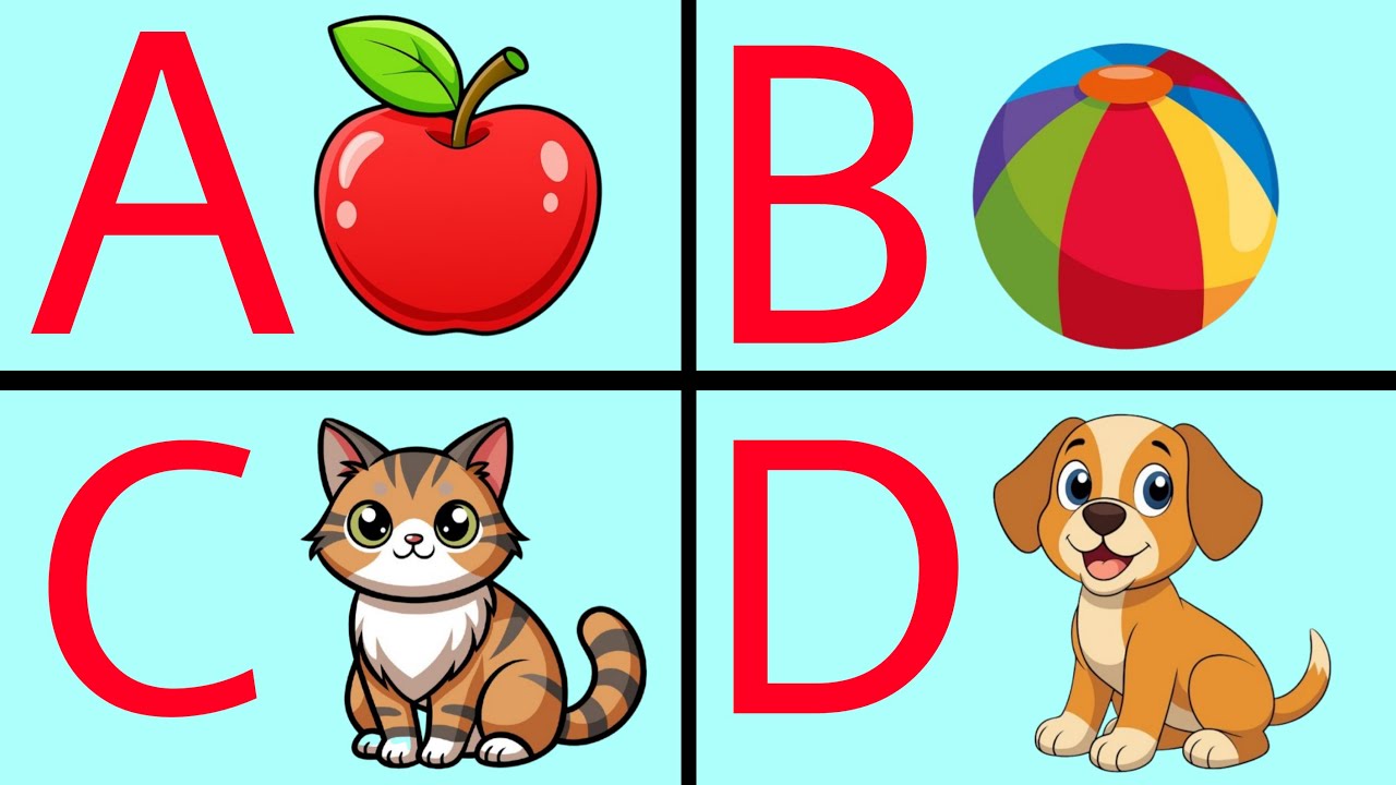A b c d e f g, Learning,Children Rhymes, A for Apple, B for ball - YouTube