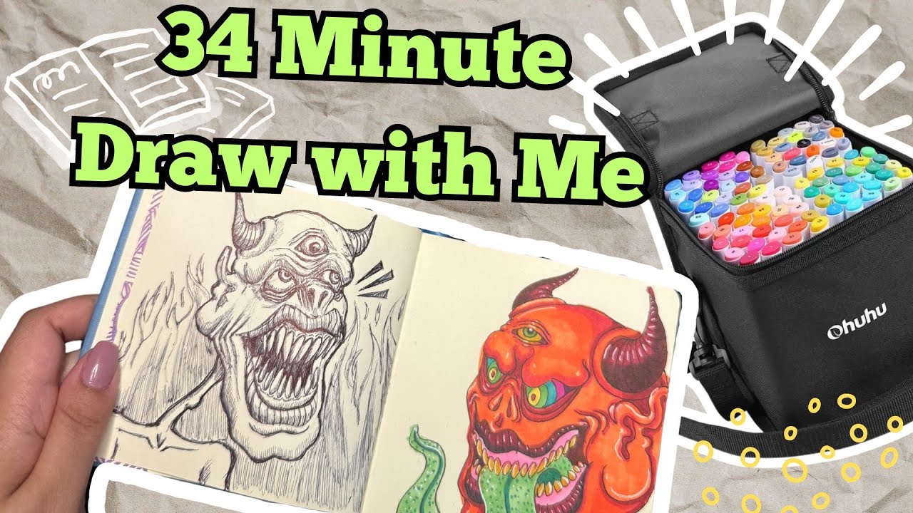 This Drawing Took Me 34 Minutes! | Relaxing Music Draw with Me, Stay ...
