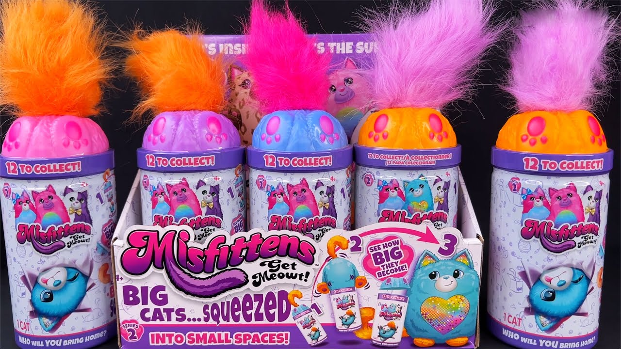 9 minutes satisfying with unboxing surprise Misfittens big kittens ...