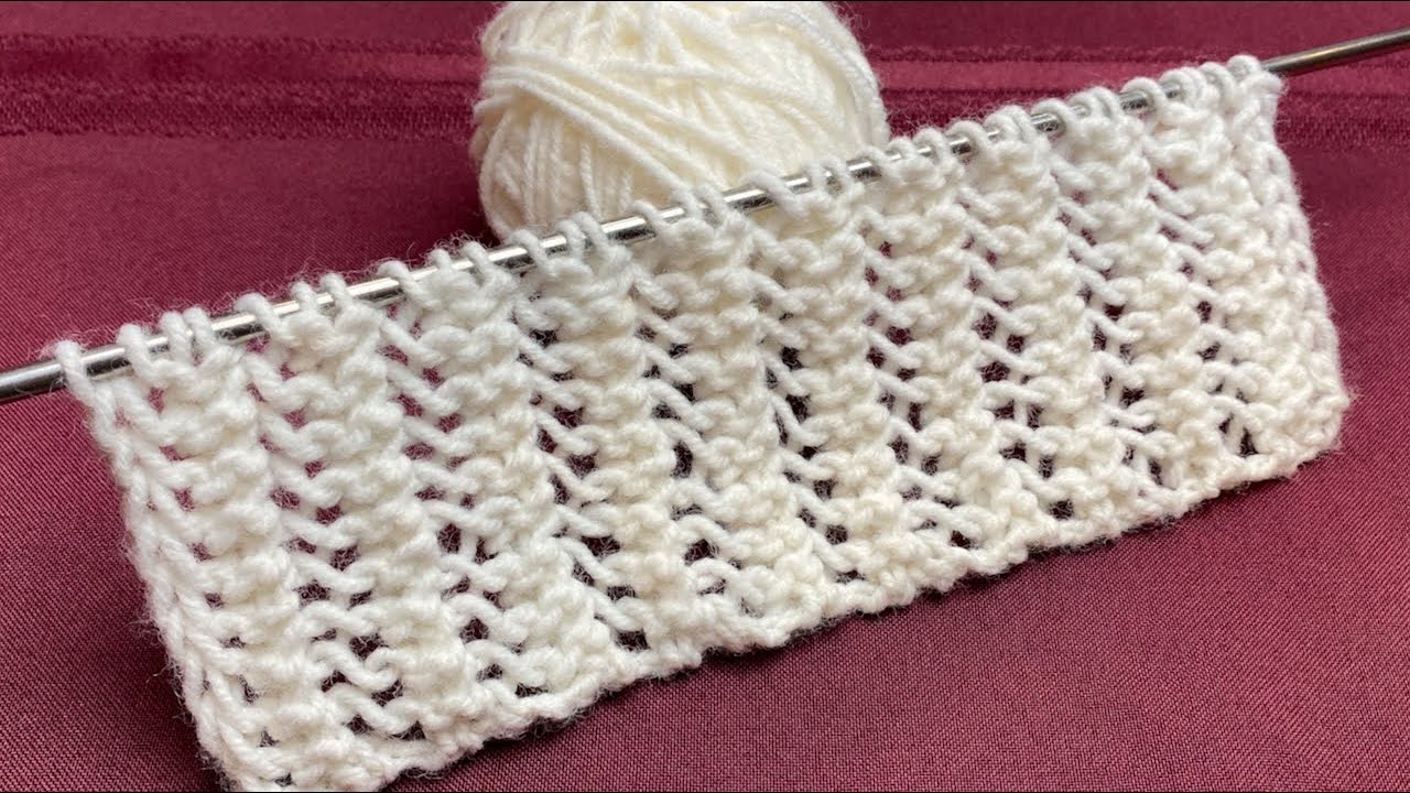 Very easy single row stitch pattern, double-sided, for scarf, stole ...