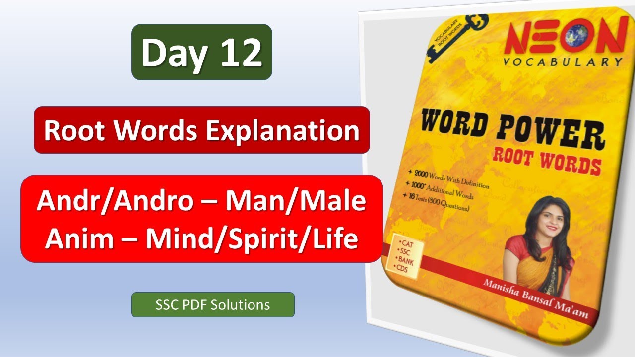 Andr/Andro - Male, Anim - Mind/Soul Explanation | Root Words Book by ...