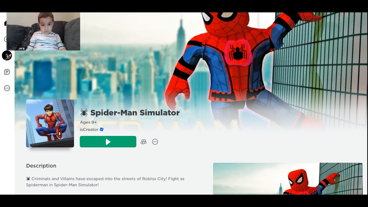 M&M Team, Michael Playing Roblox - Spider Man Simulator - YouTube
