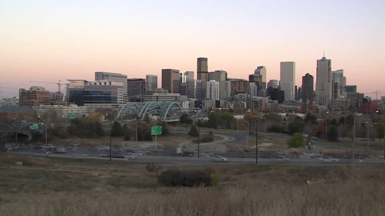 Downtown Denver sunset time lapse - YouTube