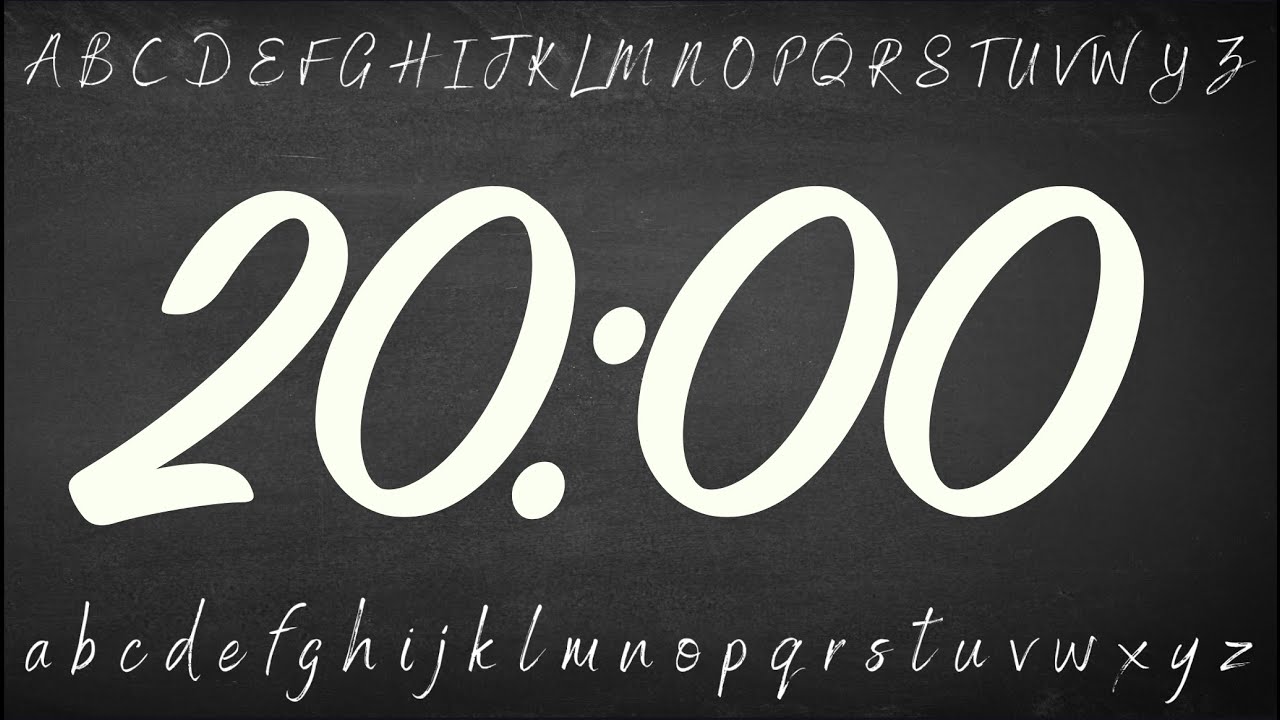 20 Minute Alphabet Chalkboard Timer (Silent) - YouTube