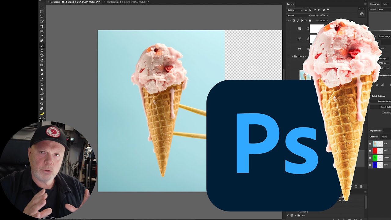 Photoshop Edit of the Ice Cream Shot - YouTube