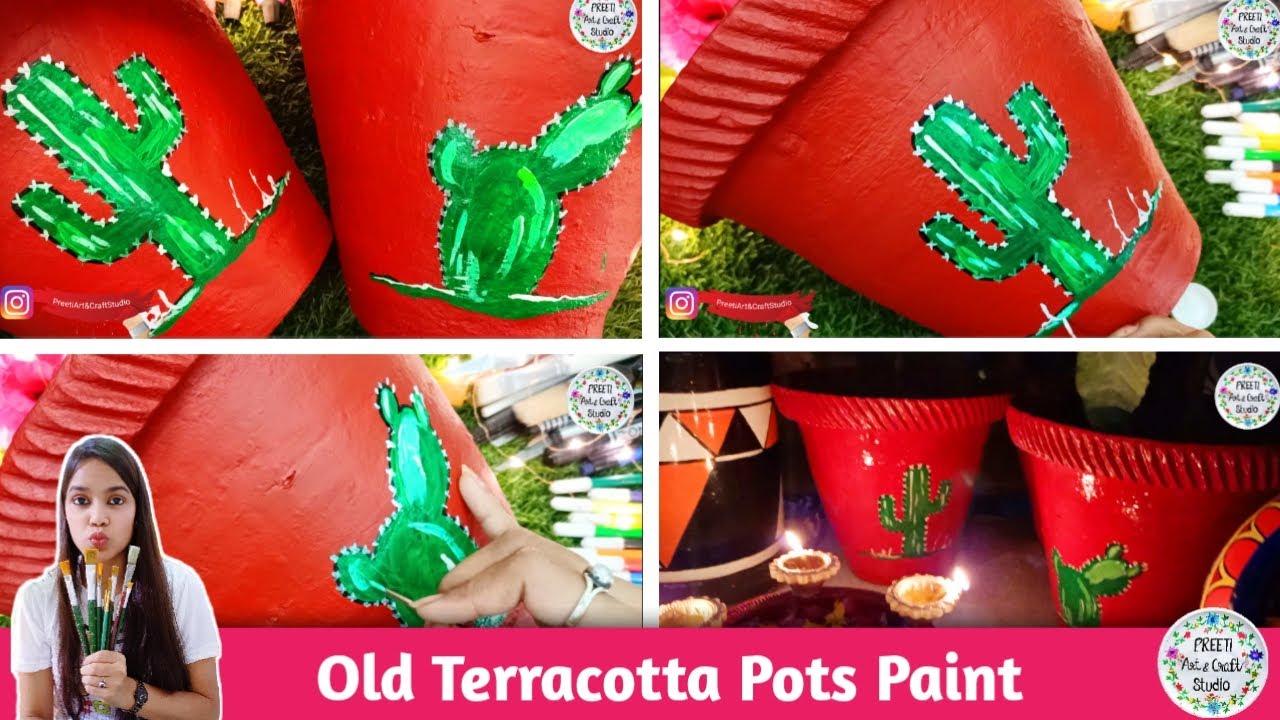 Old Terracotta Pots Paint / Pot Decoration Ideas / paint for garden ...
