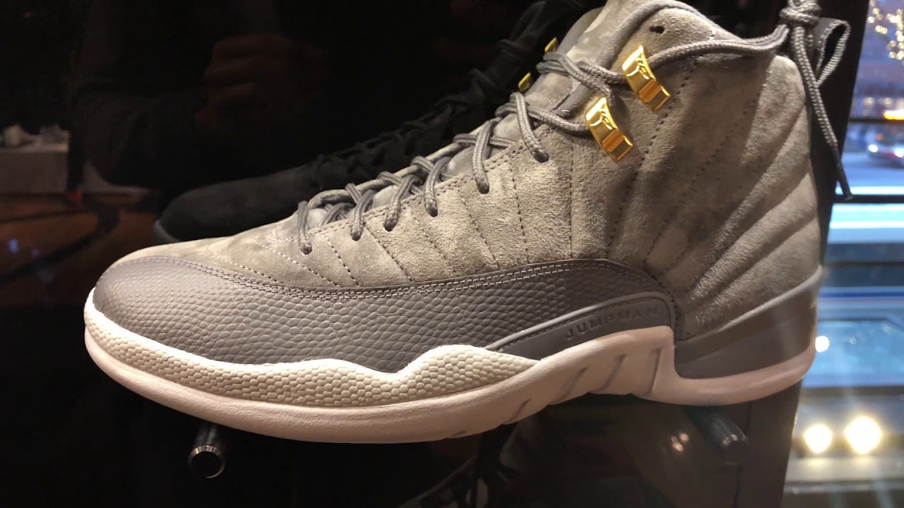 AIR JORDAN 12 GREY UP CLOSE AND PERSONAL - YouTube