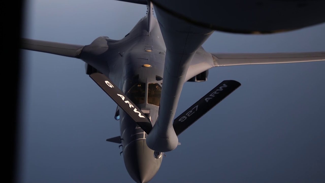 6 ARW refuels B-1B Lancer | Super Bowl LV - YouTube
