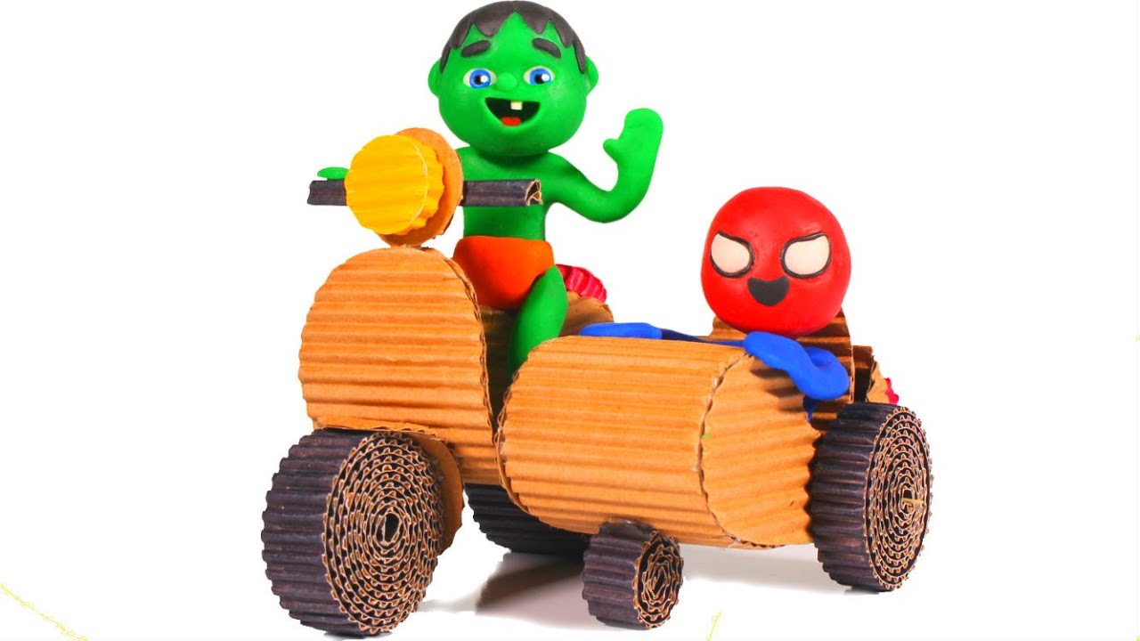 How To Make A Cardboard Motorbike ★ Stop Motion Cartoons - YouTube
