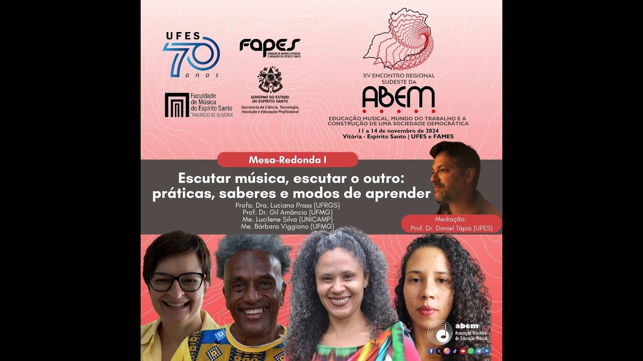 #AbemSudeste2024 | MESA I - Escutar a música, escutar o outro: práticas ...