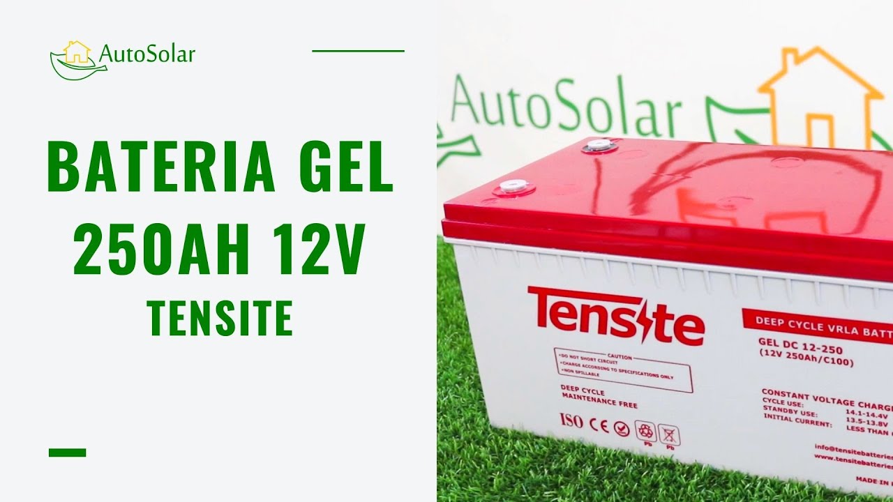 Batería Solar GEL 250Ah 12V Tensite - YouTube