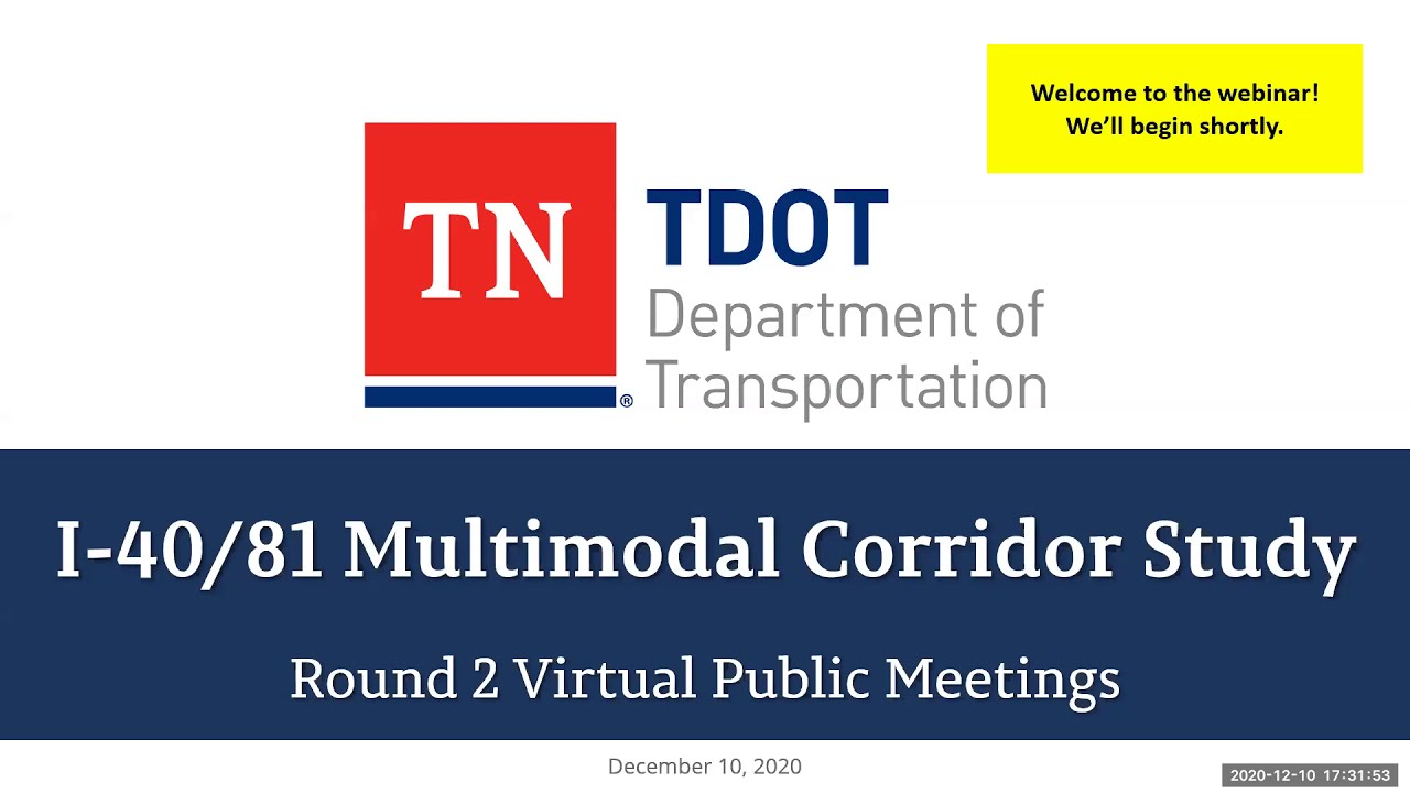 TDOT I-40/81 Multimodal Study Public Meeting #2 (Region 3) - YouTube
