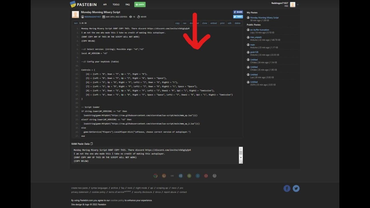 Monday MORNING Misery SCRIPT! (IN THE DESCRIPTION) (PATCHED) - YouTube