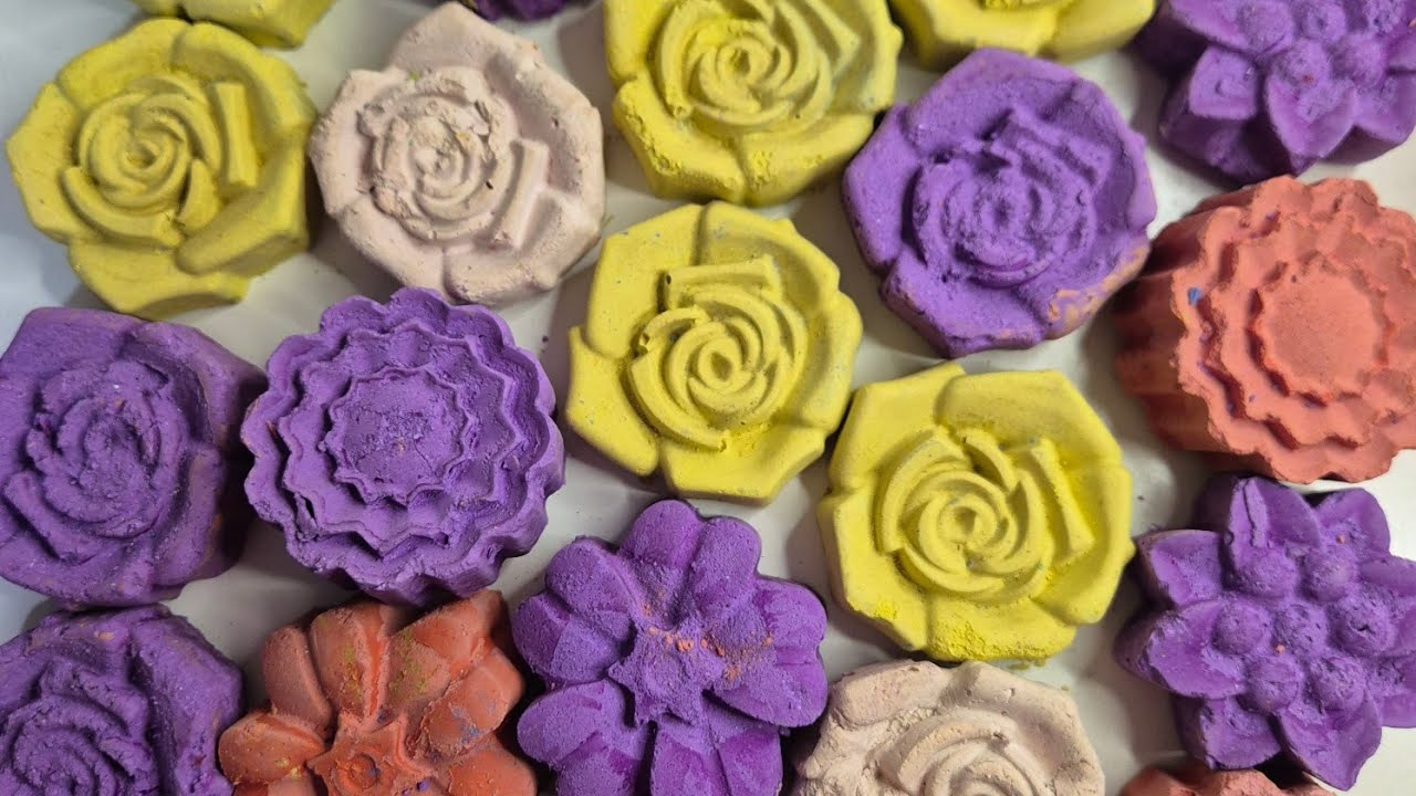 Beautiful Colorful Chalk Flower Crush l Riddhima_asmr - YouTube