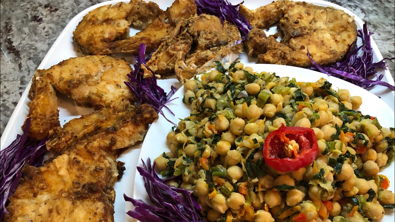 Fried Gary Snapper & boil and Fried Channa/chickpeas - YouTube