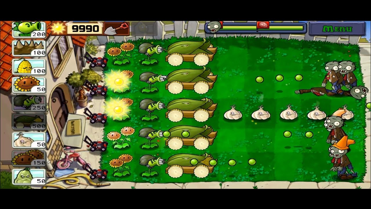 Plants vs Zombies (DAY) Gameplay Level 3 - YouTube