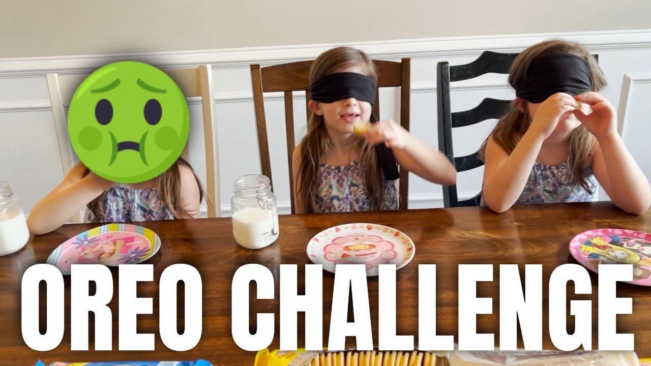 Triplet Sister Oreo Challenge | Dad tricks them at the end! Mystery ...