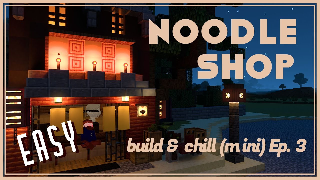 Minecraft Ramen Shop 🍜🍥 ~ Build & Chill mini Ep. 3 - YouTube