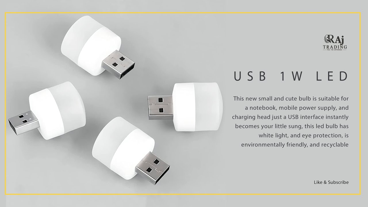 1 Watt USB LED bulb for home, outdoor indoor, Reading, and Sleeping ...