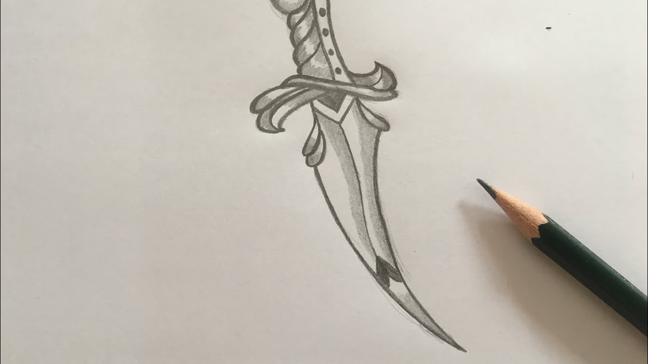 ️Como desenhar uma adaga , bem simples e fácil - YouTube